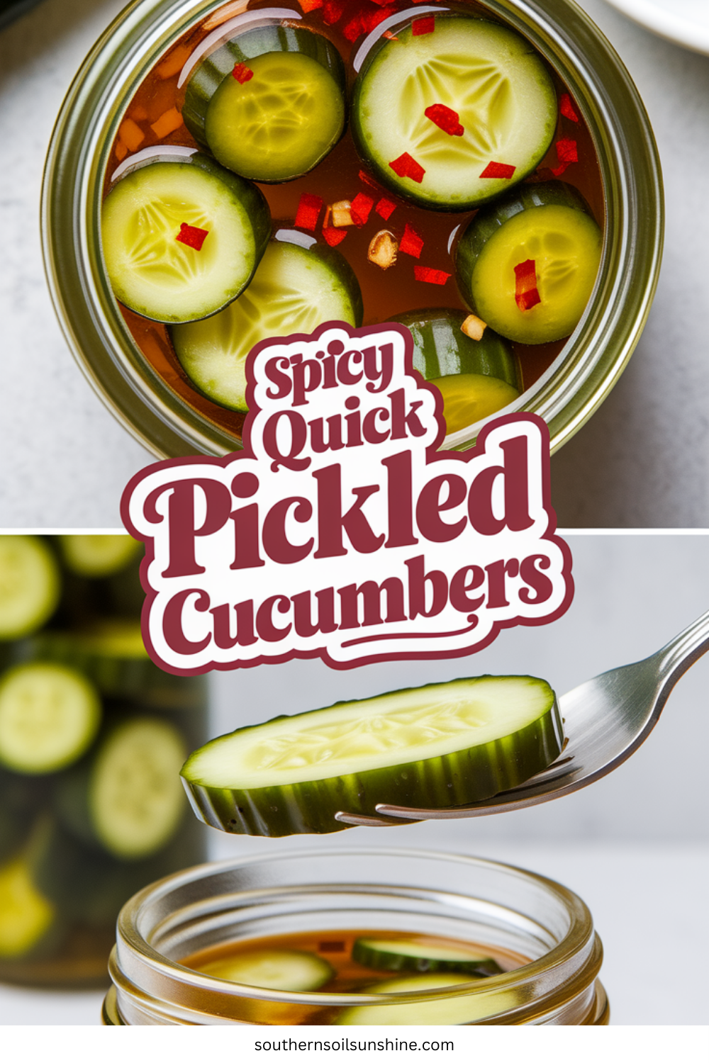 Sweet & Spicy Quick Pickled Cucumbers with Chili & Honey - Southern ...