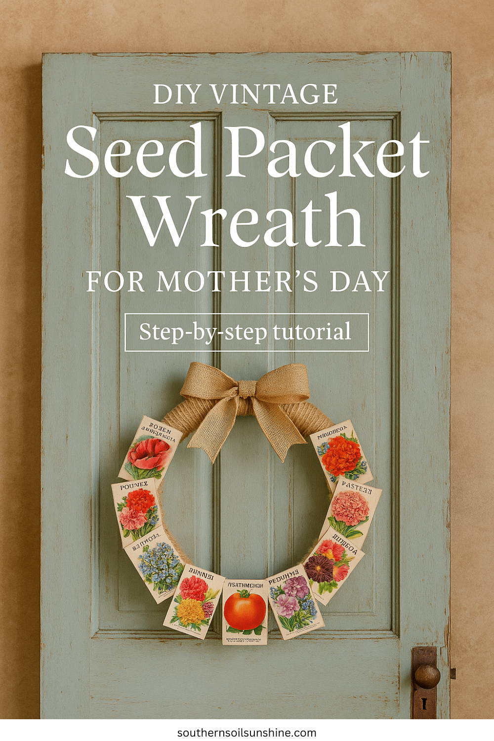 DIY Vintage Seed Packet Wreath for Mother’s Day - Southern Soil Sunshine